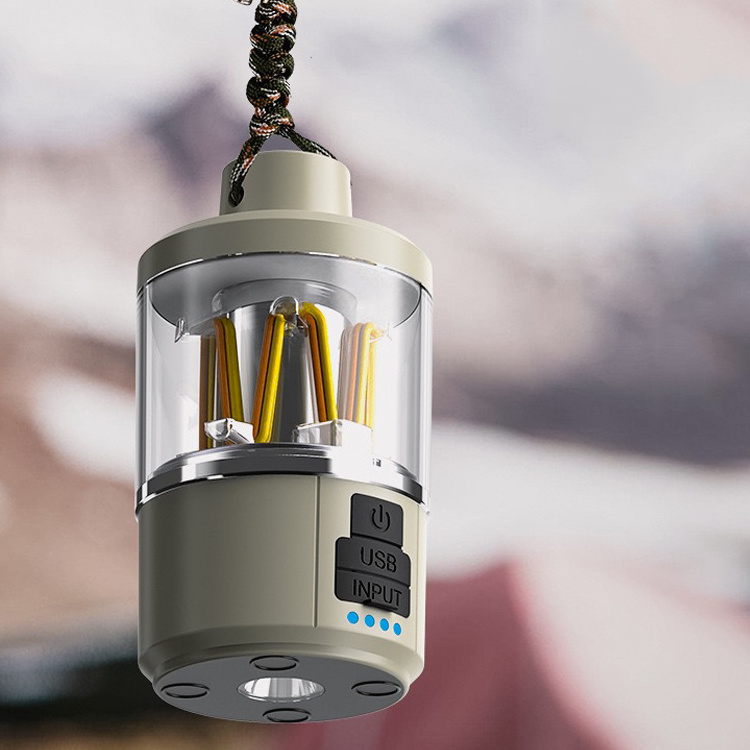 Camping Rope Lights Lantern Tungsten Wire Portable Hanging Flashlight ...