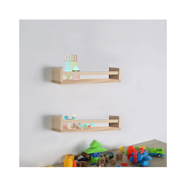 Rustic Floating Book Shelves Wall Mount Wooden Hanging Ledge Storage ...