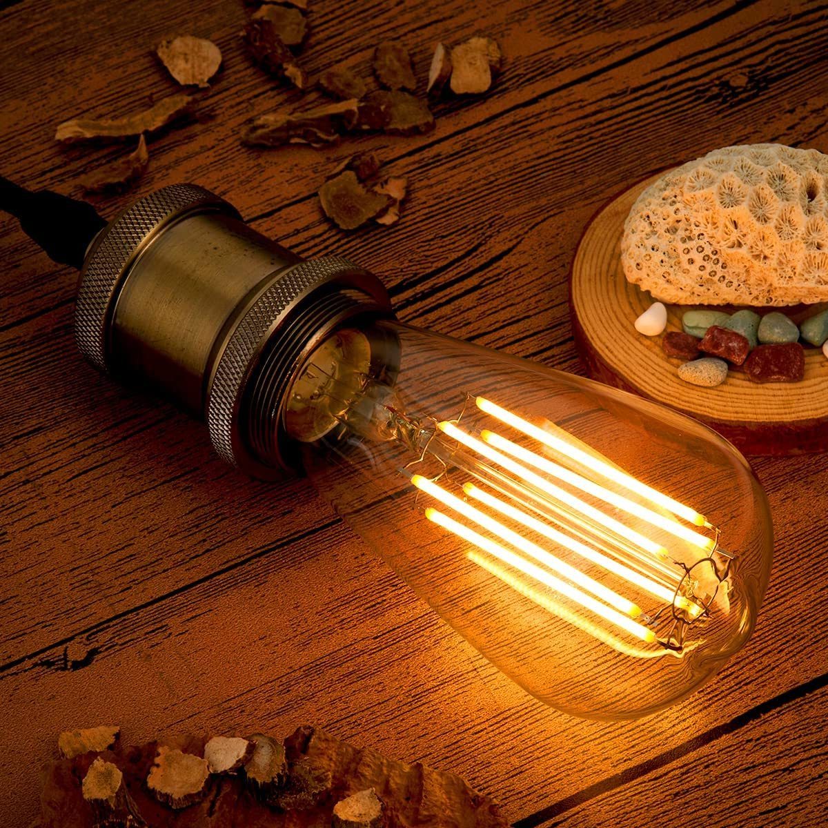 Brazil Mexico Antique Vintage Style ST64 ST58 LED Edison Bulb Amber ...