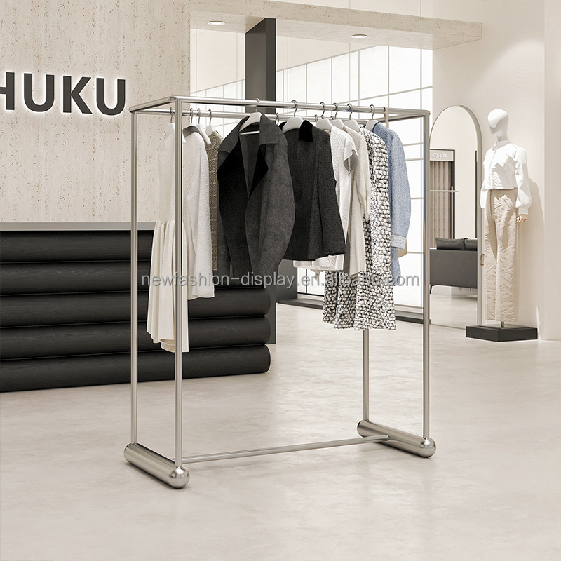 Stainless Steel coat hanger stand clothes new design silver square ...