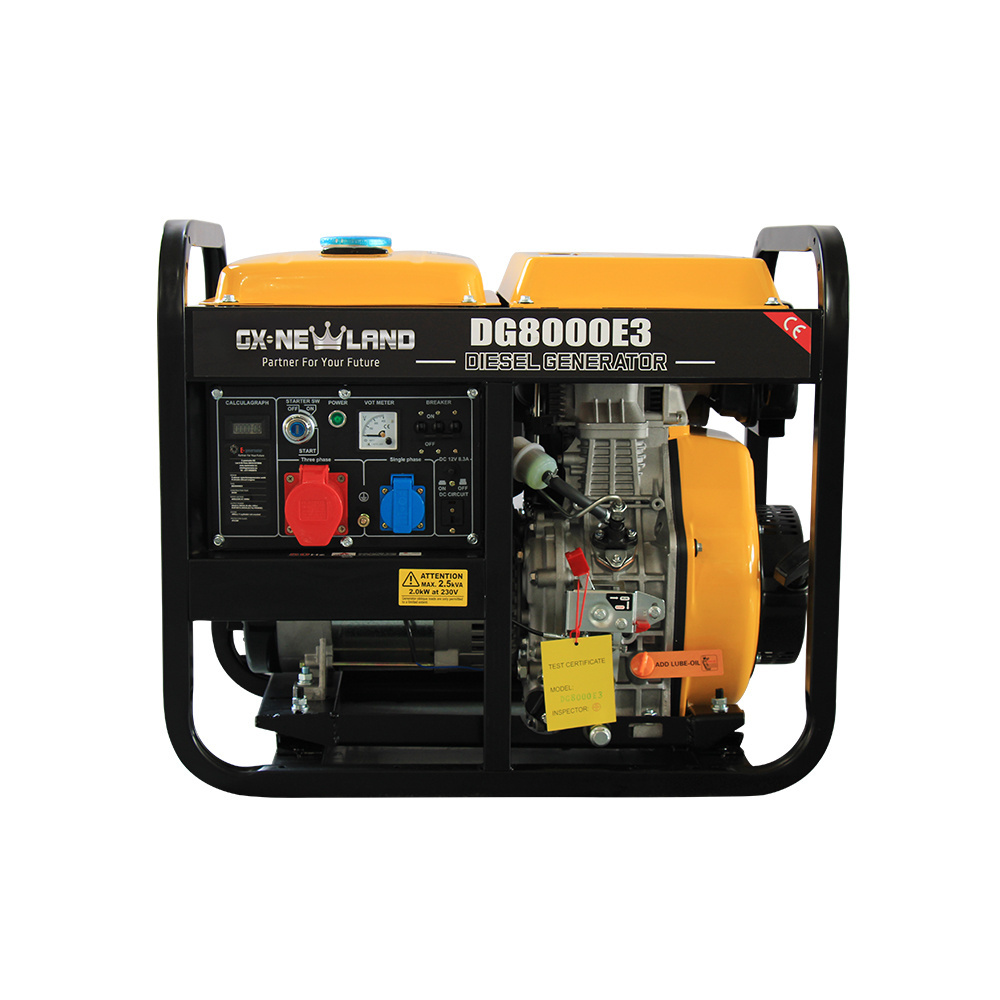 GXNEWLAND Copper Alternator 5kw Open Frame Wheels 3 phase 5kva Diesel ...