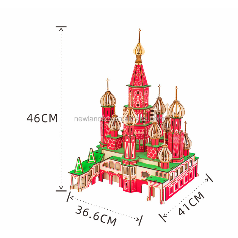 New-Land hot selling 3D Education Wooden Puzzles kit DIY world famous ...