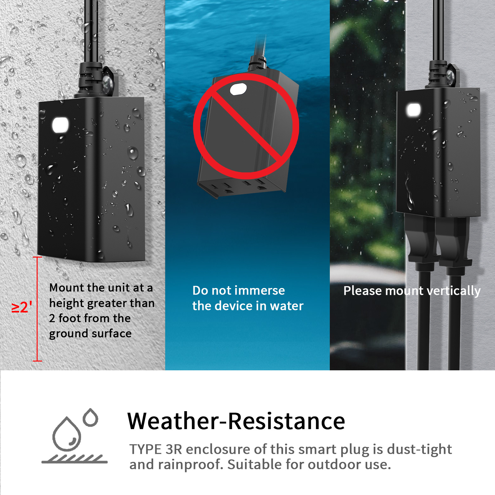 Z-Wave Outdoor Smart Plug Socket Dual Electric Switch 2 Outlets ...