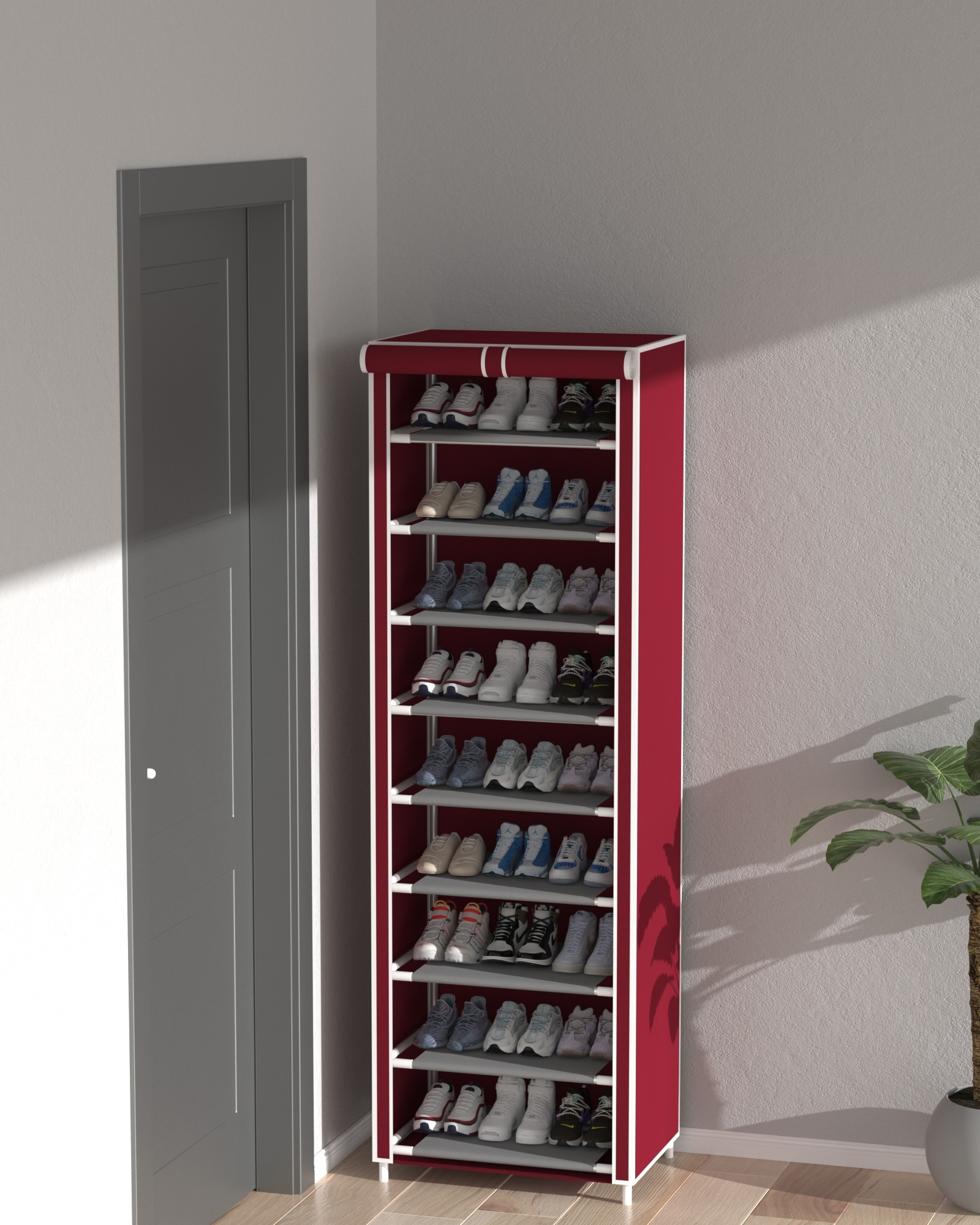 Simple Design Folding Shoes Rack Extendable 10 Layers Storage Store ...