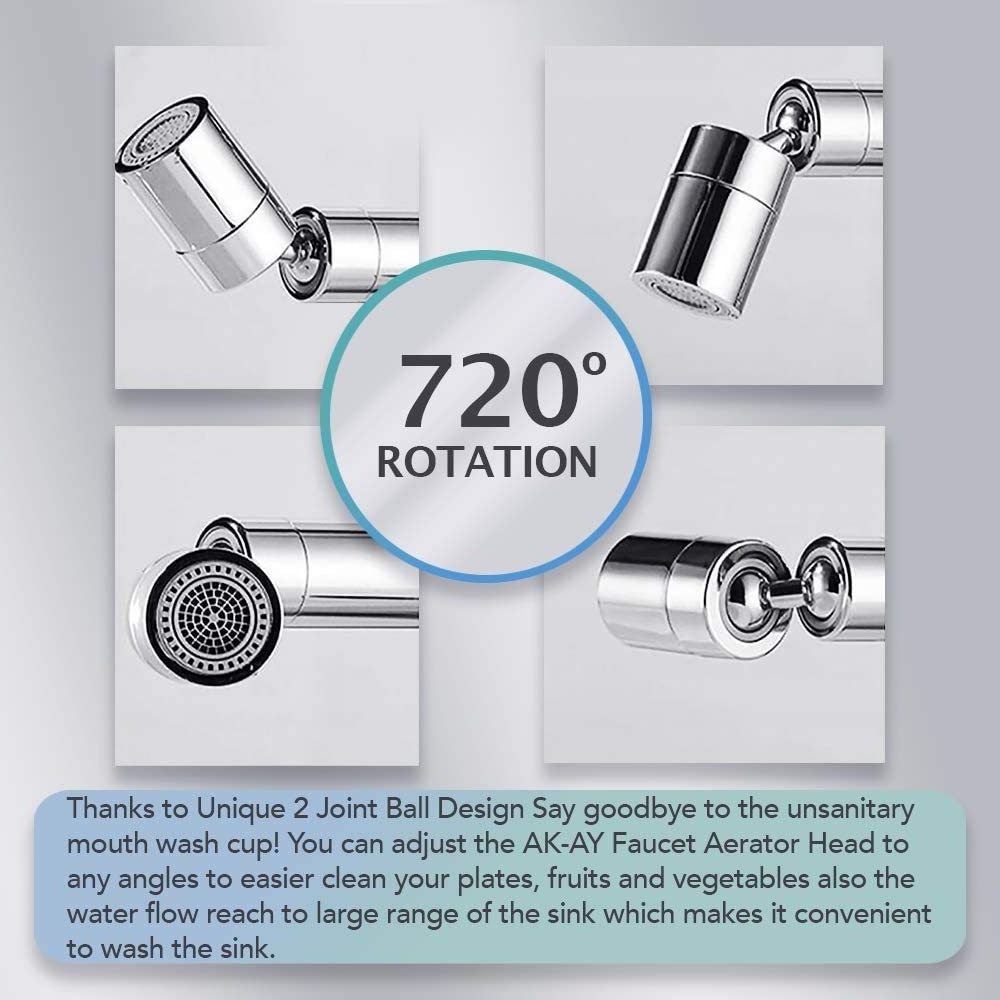 Universal Splash Filter Faucet Rotating 360 Degree Extender Water ...