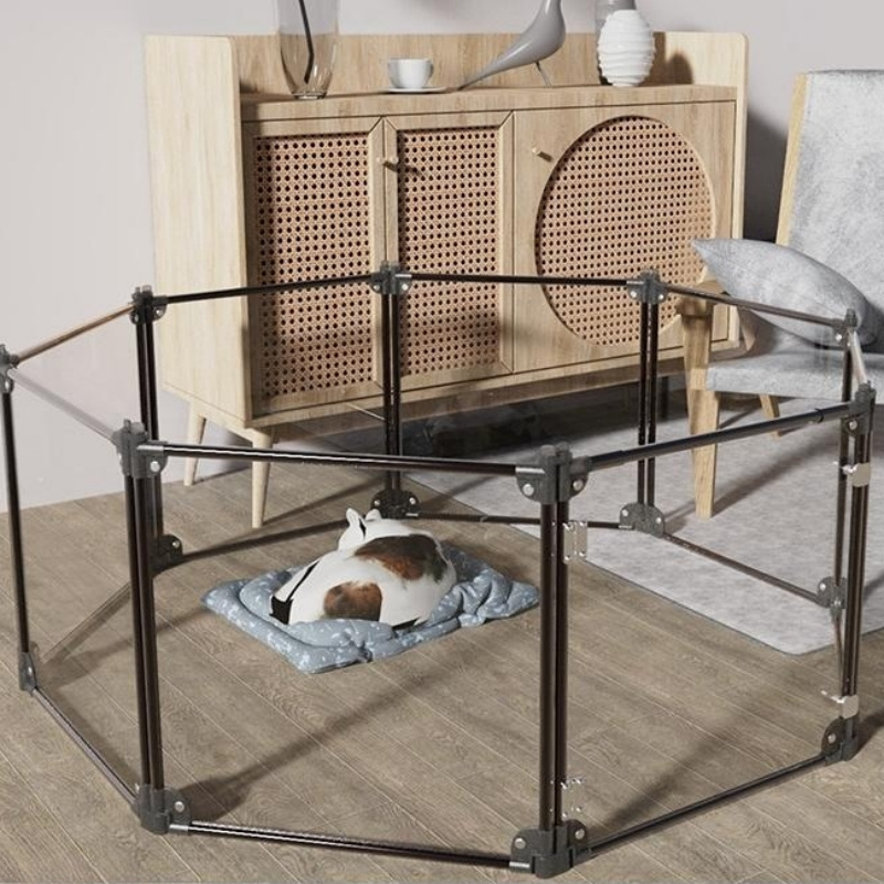 Modern acrylic aluminium large pet houses transparent indoor kennel dog ...