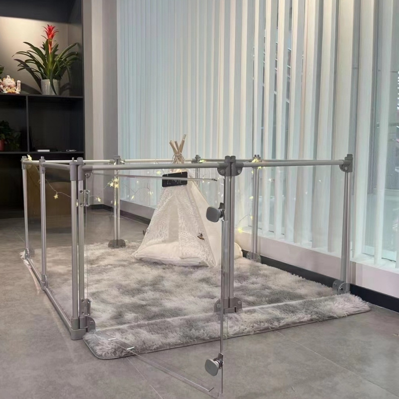 Modern acrylic aluminium large pet houses transparent indoor kennel dog ...