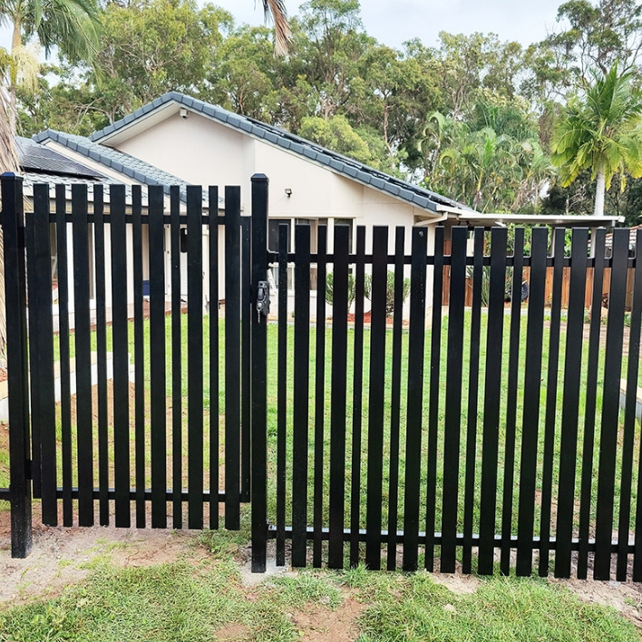 Black Aluminum Vertical Batten Fencing Melbourne Fence Slat Fencing ...