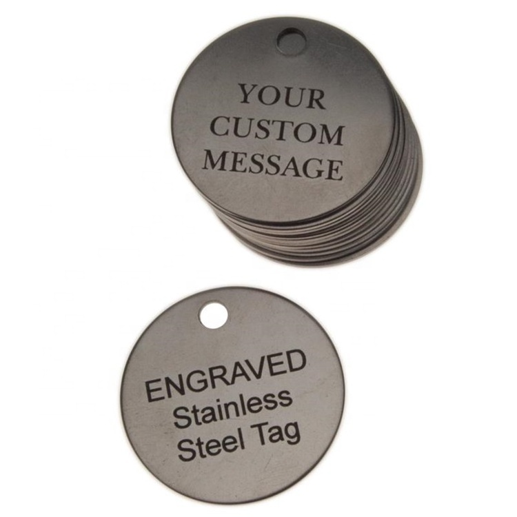 Custom laser Cutting Engraved Stainless Steel Round Tags ...