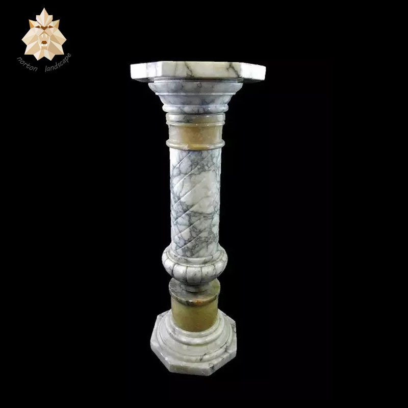 Modern home vills use European style natural stone pillar white marble ...