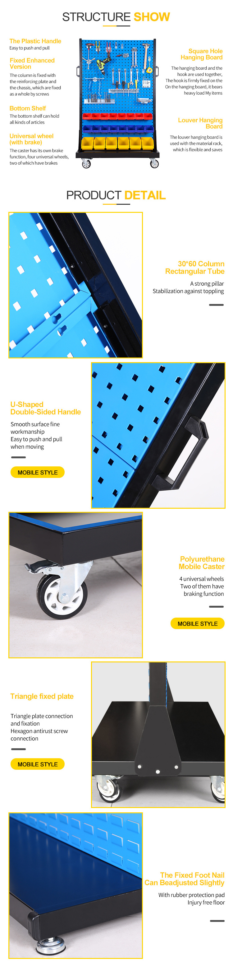 Floor hardware tool storage rack tool board and hook tool display stand ...