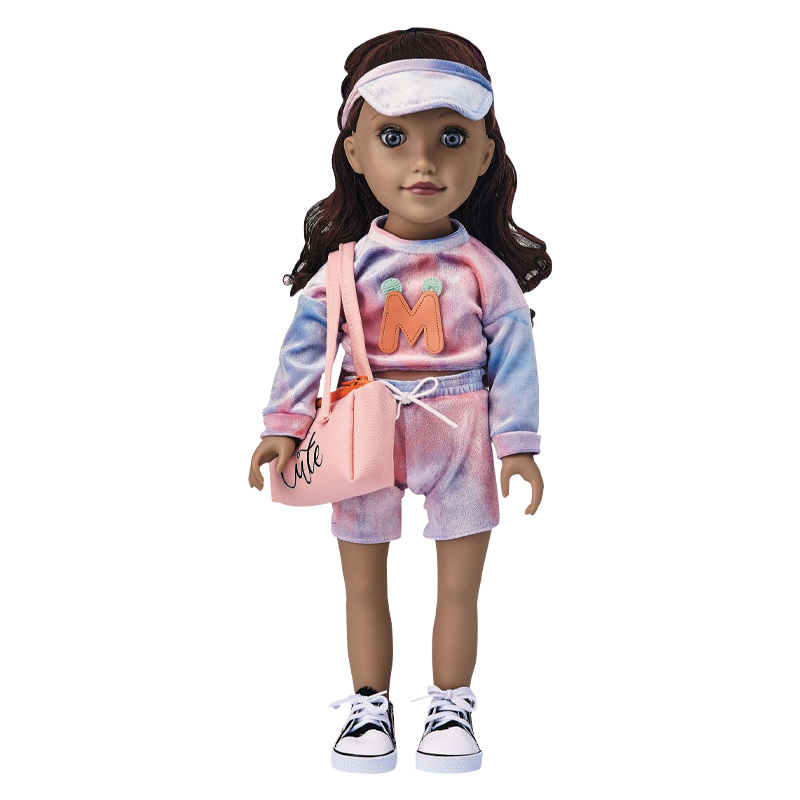 Fashion 18 inch cute black dolls soft toy set for girls baby play toy ...