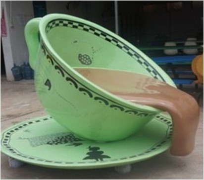 Coffee cup shape creative seat shopping mall leisure chair shopping ...