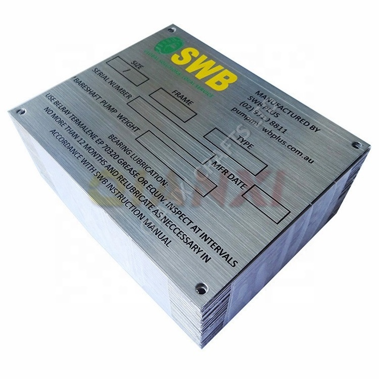 Metal plaques etched ss nameplate engraved stainless steel logo name ...