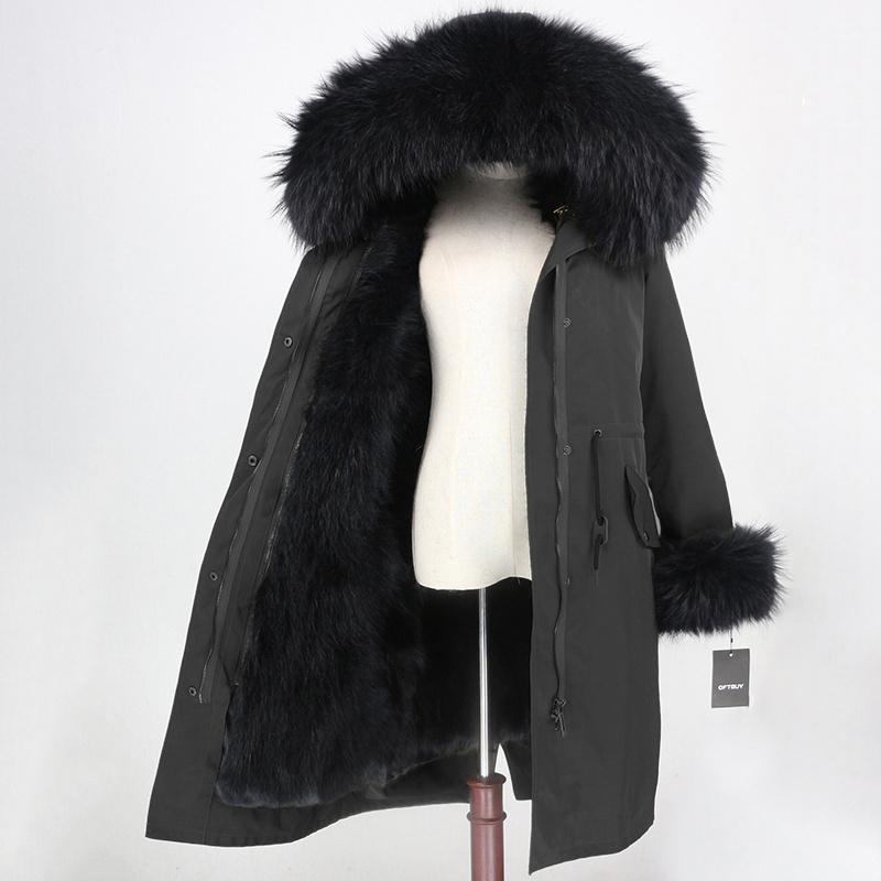 X-long Parka Waterproof Winter Jacket Women Real Fur Parka Natural Raccoon Fur Collar and Lliner ...