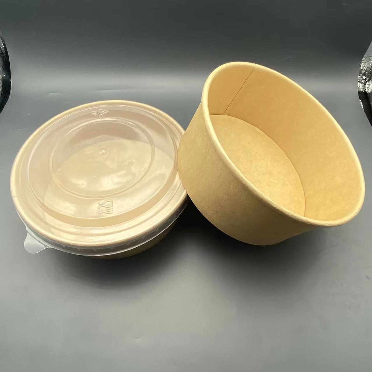 Custom Printed Disposable Kraft Paper Lunch Bowls Soup and Salad Bowls ...