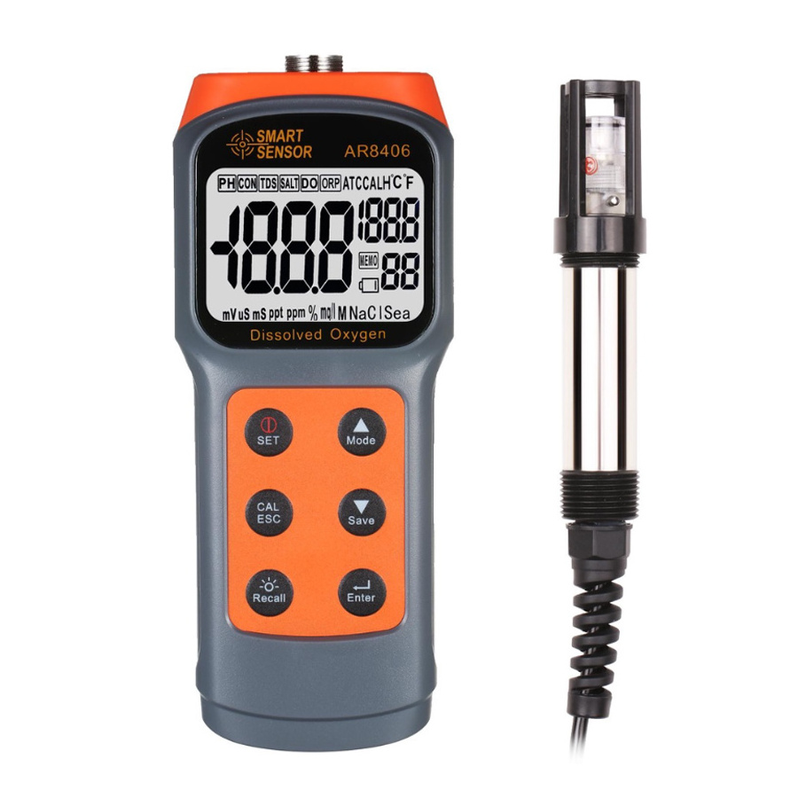 SMART SENSOR AR8406 Portable Digital Dissolved Oxygen Analyzer Detector ...