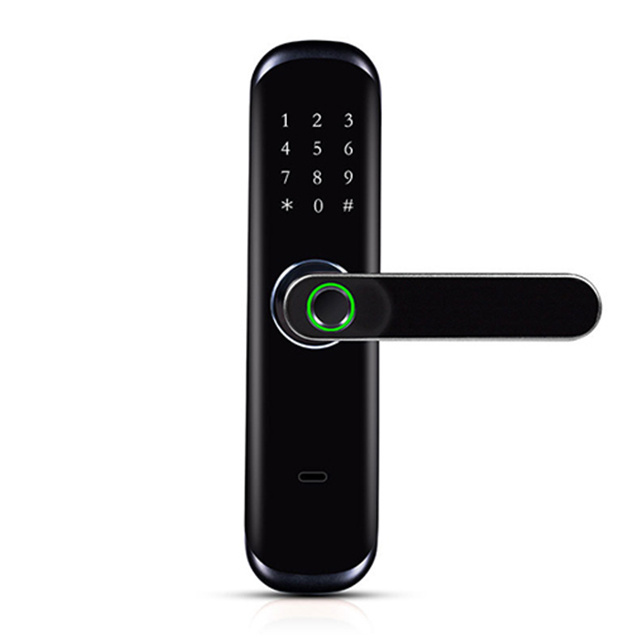 Smart life fingerprint password Steel Shackle Brass Padlock door lock ...