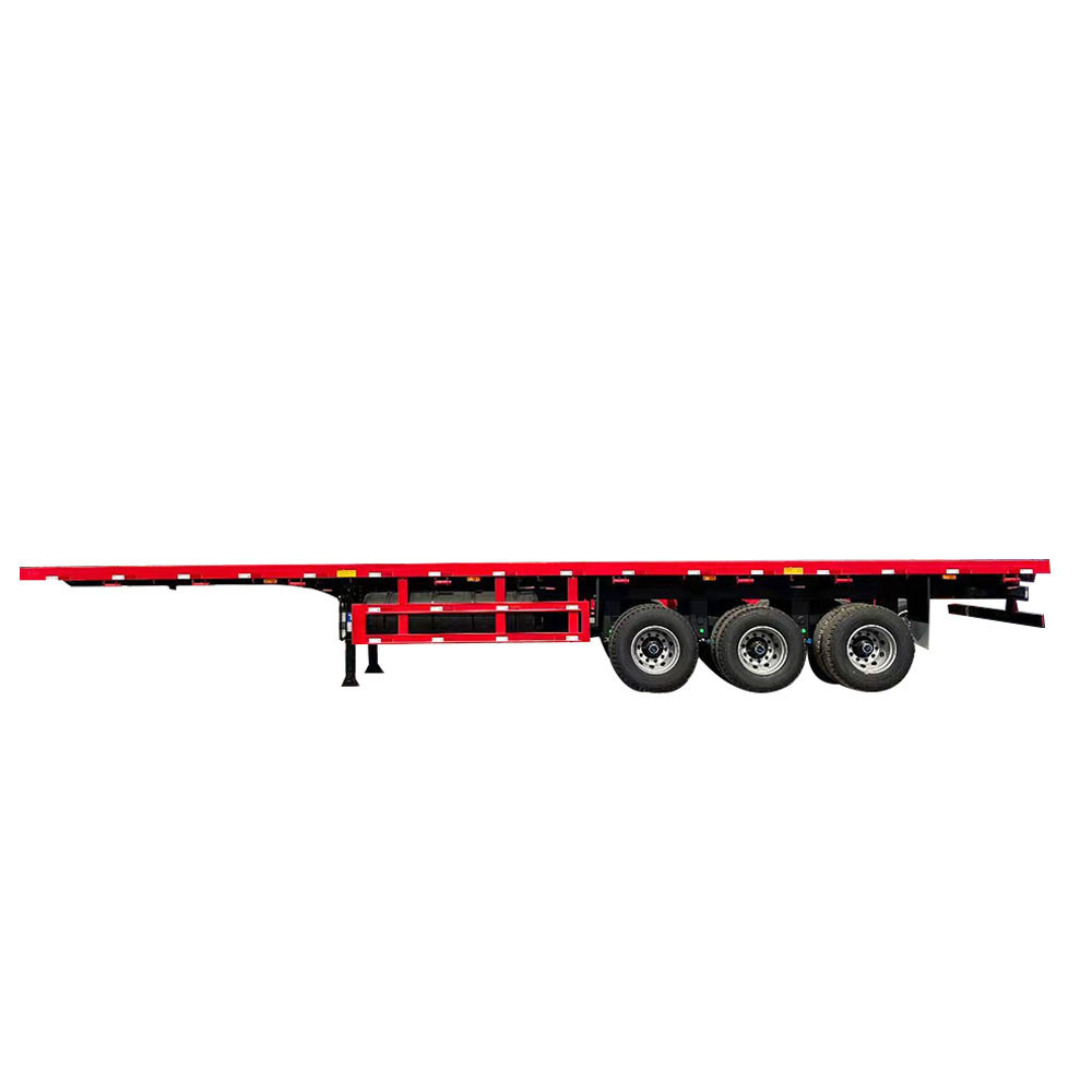 Factory Price 40 FT 12.5m Long 30 Ton Container Flat Bed Flatbed Truck ...