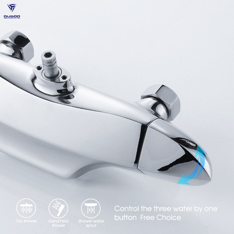 Thermostatic Shower Mixer for bathroom with Rainfall Shower Head and ...