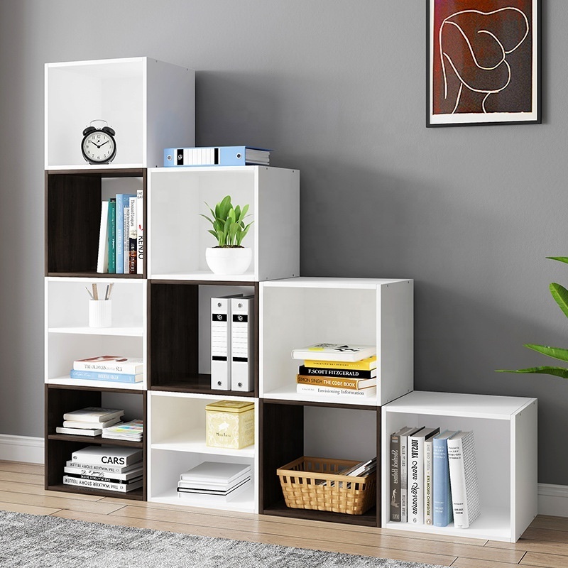 Wooden Bookcase Shelving Display Cube Shelves Storage Unit Bookrack ...