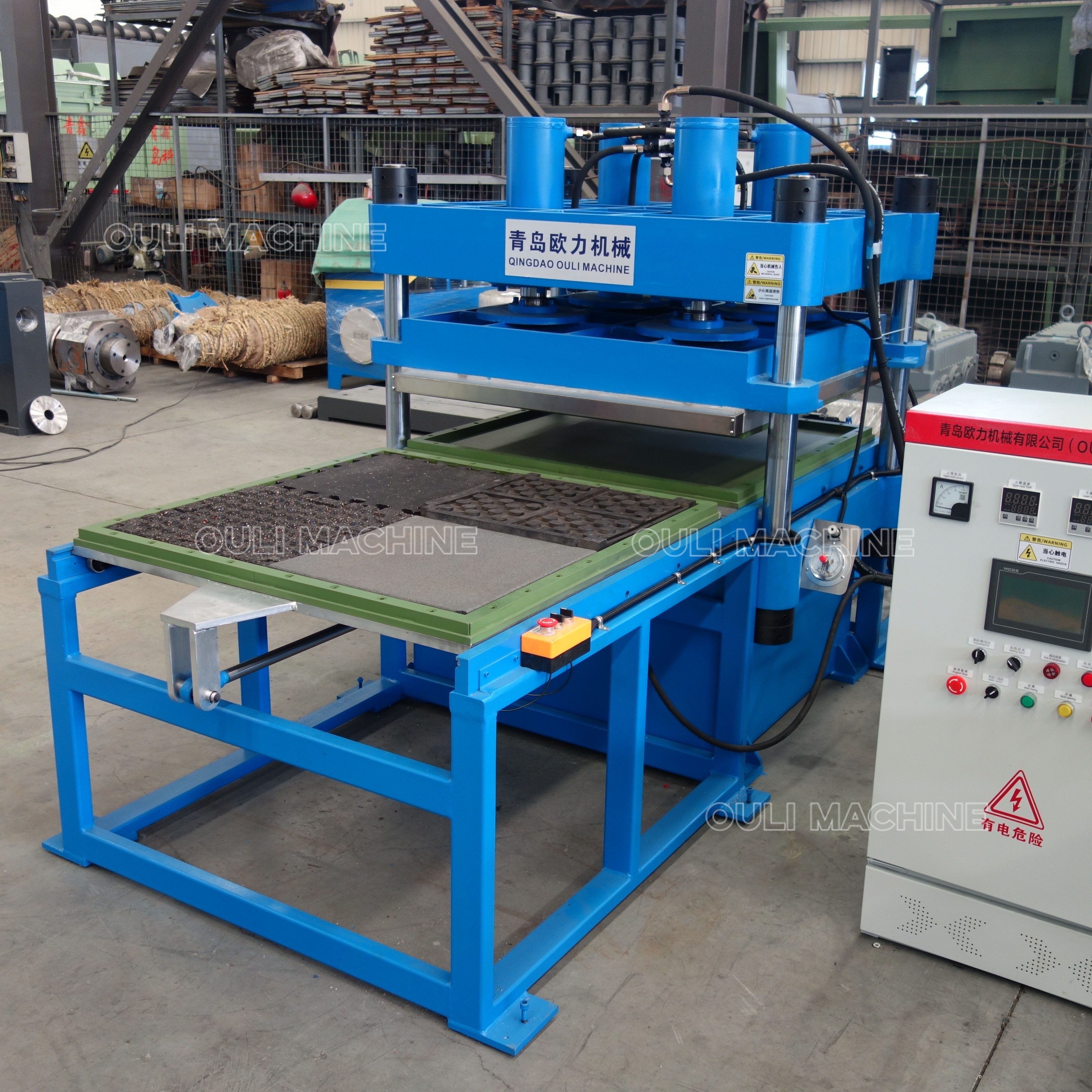 CE approved rubber floor tile production line ,waste tire rubber mat ...