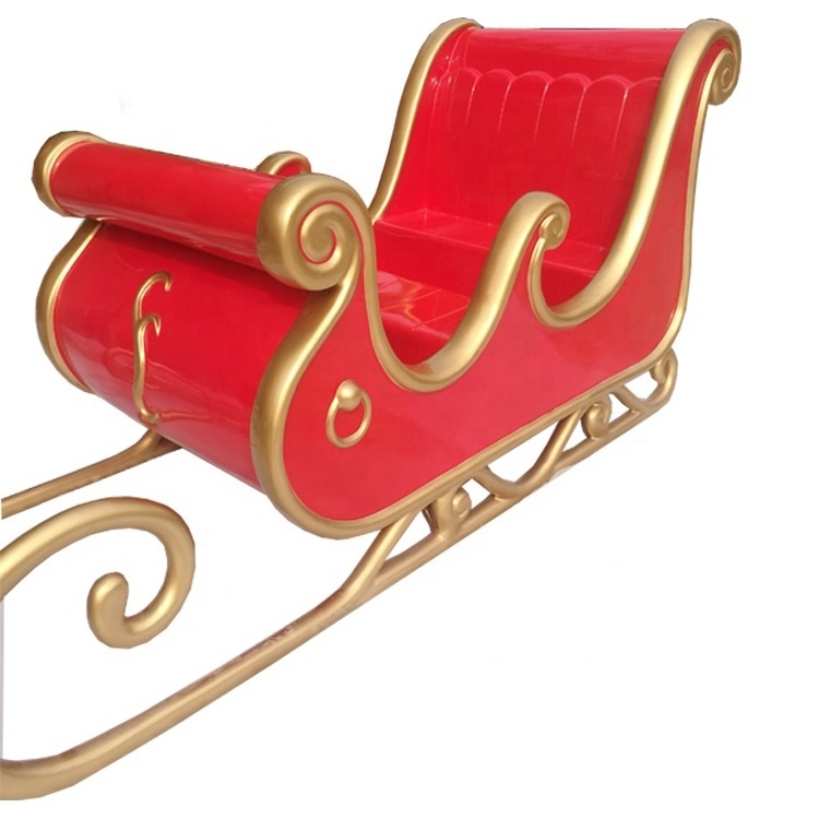 3m Giant Fiberglass Reindeer Sleigh Luxury Outdoor Christmas ...
