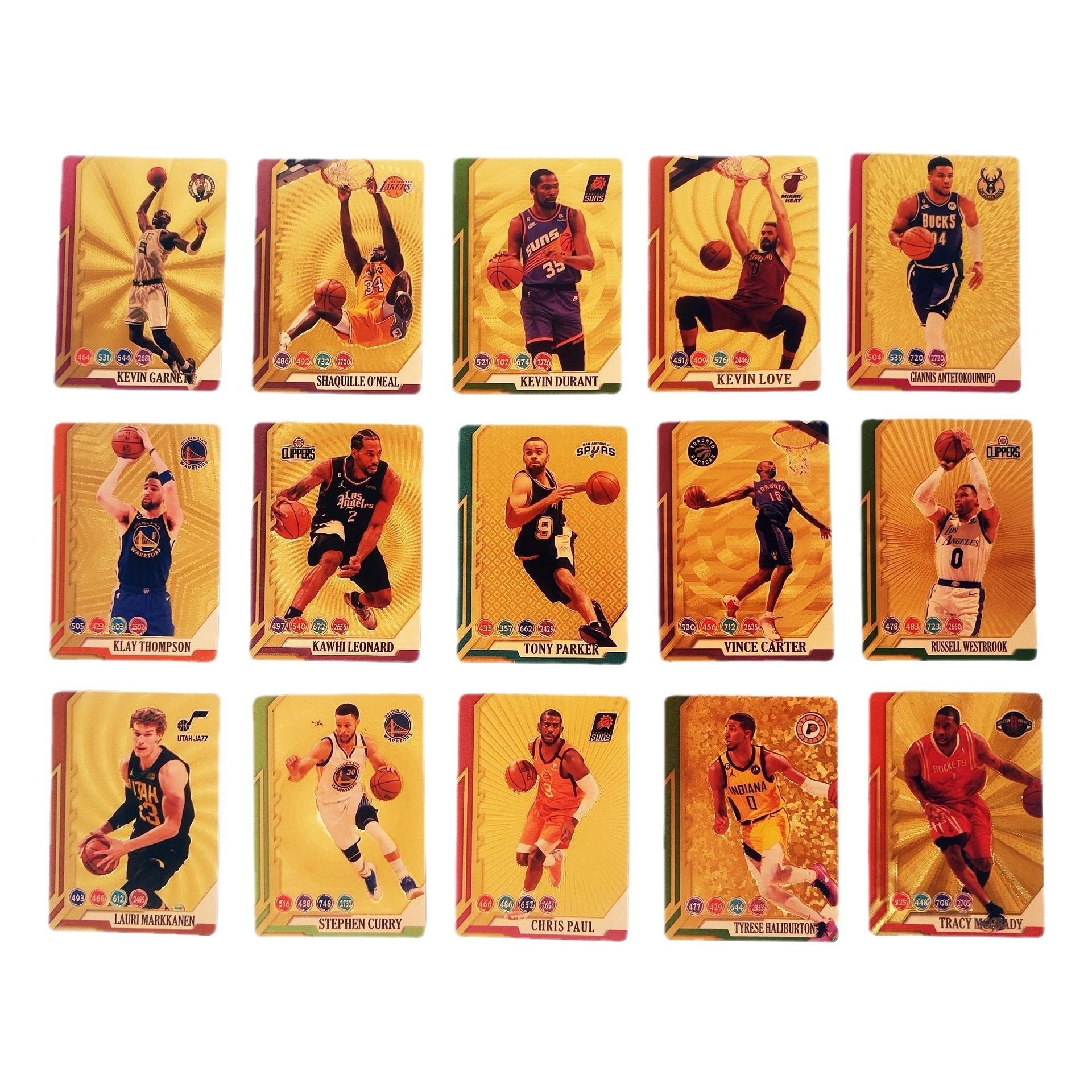 Best Selling Gold foil basketball star trading Card PVC Golden Playing ...