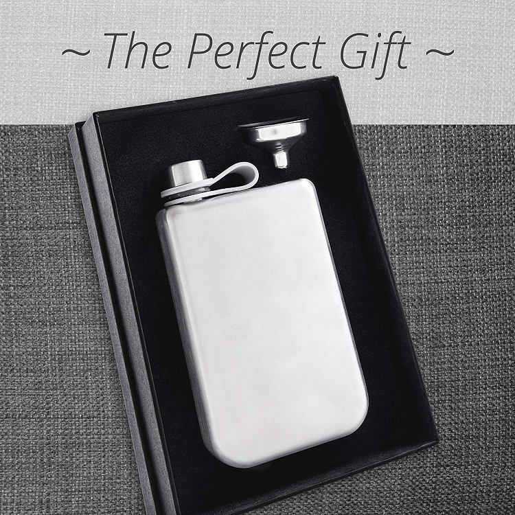 8oz square Stainless Steel Hip Flask Pocket Bottle for Whiskey Liquor ...
