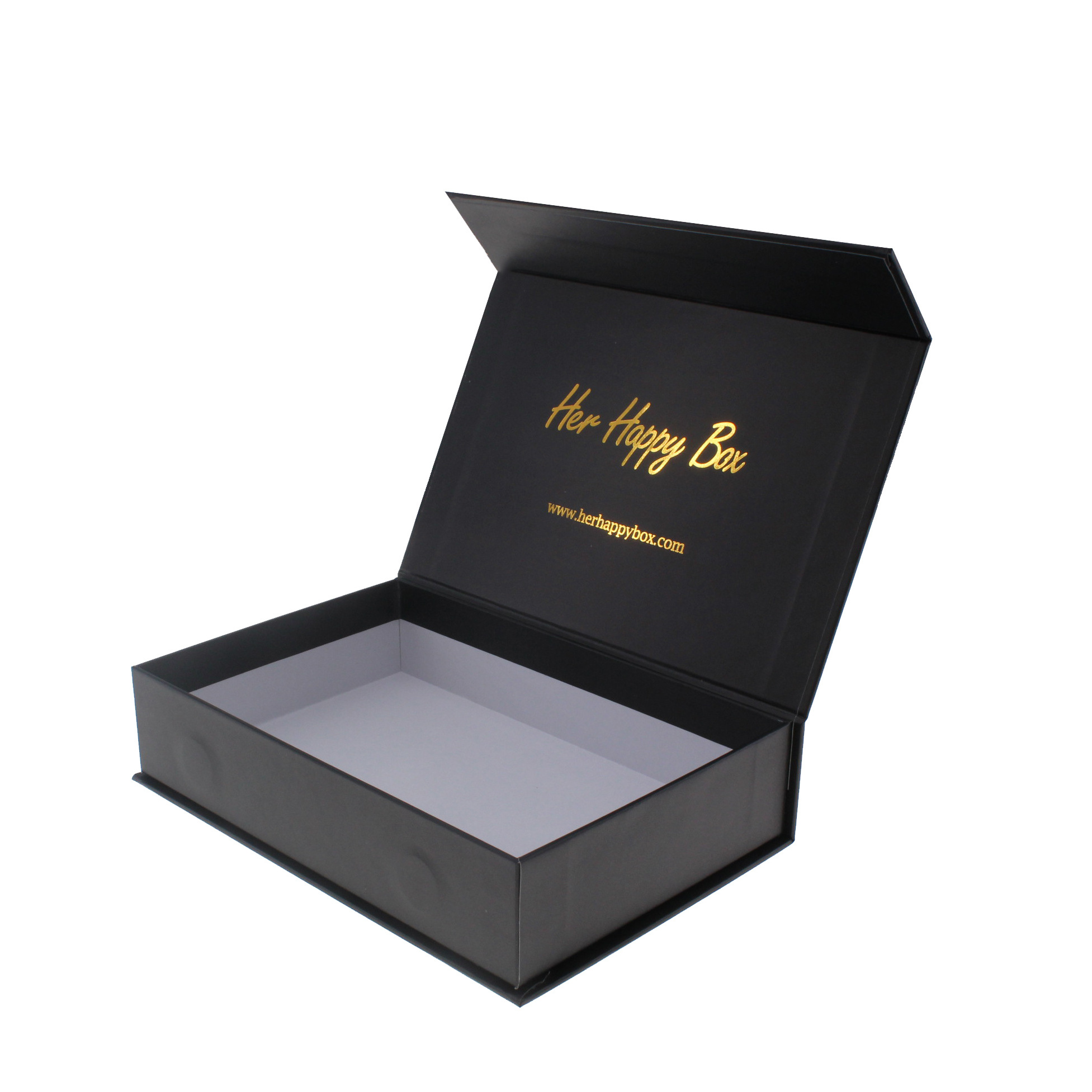 Matte Black Magnetic Lock Box Custom Collapsible Gift Box with Golden ...