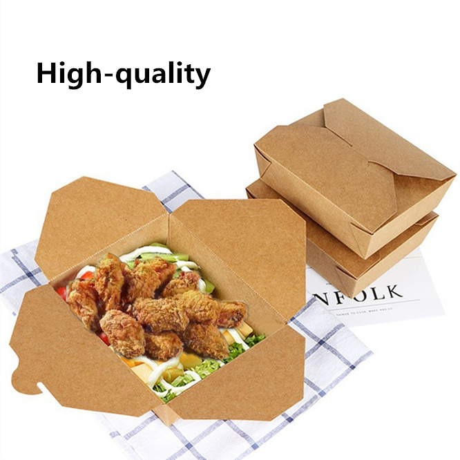 Disposable Food Packaging Lunch Container Take Away Kraft Paper Food ...