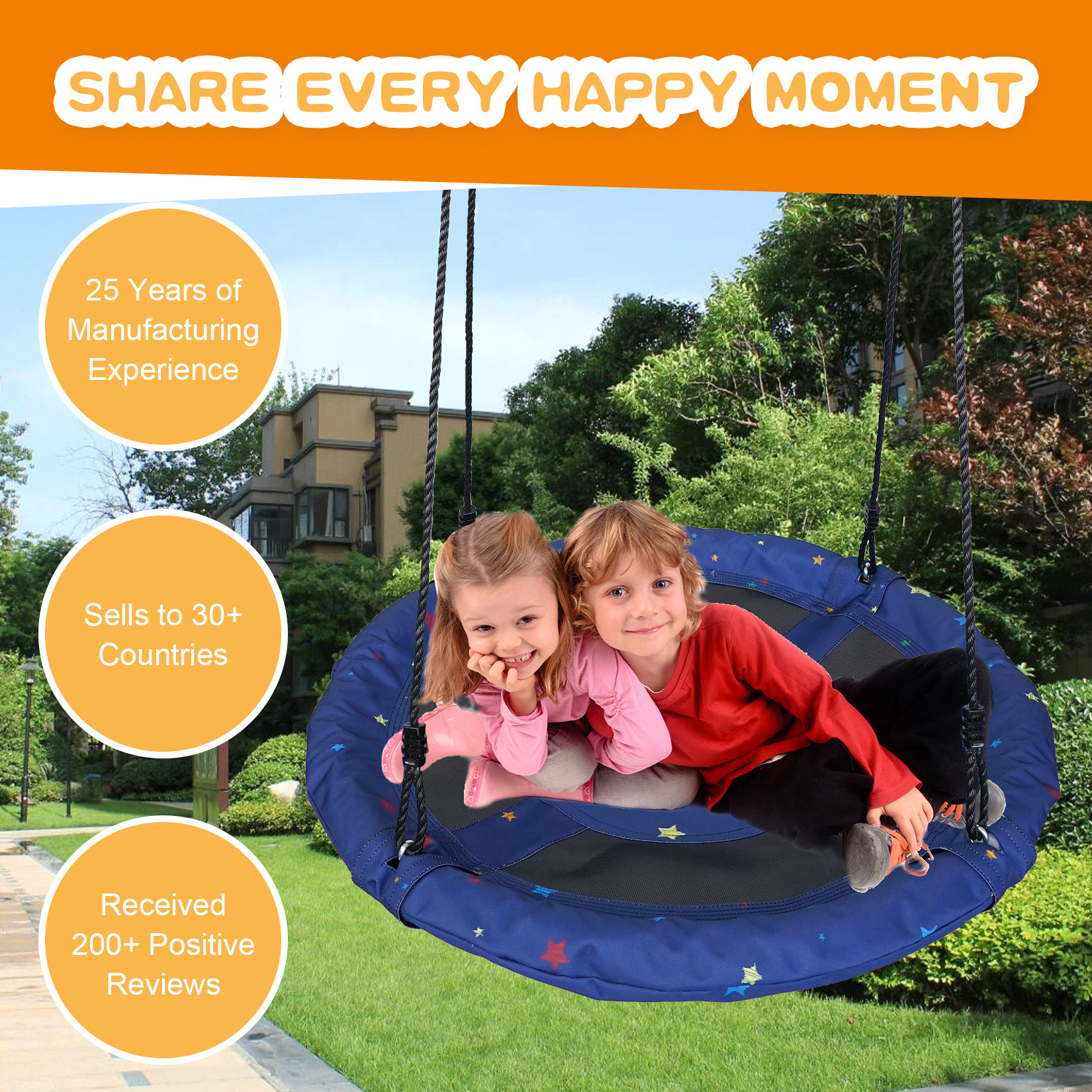 Portable Garden Outdoor Platform Swing Saucer Playground Swing for Kids ...