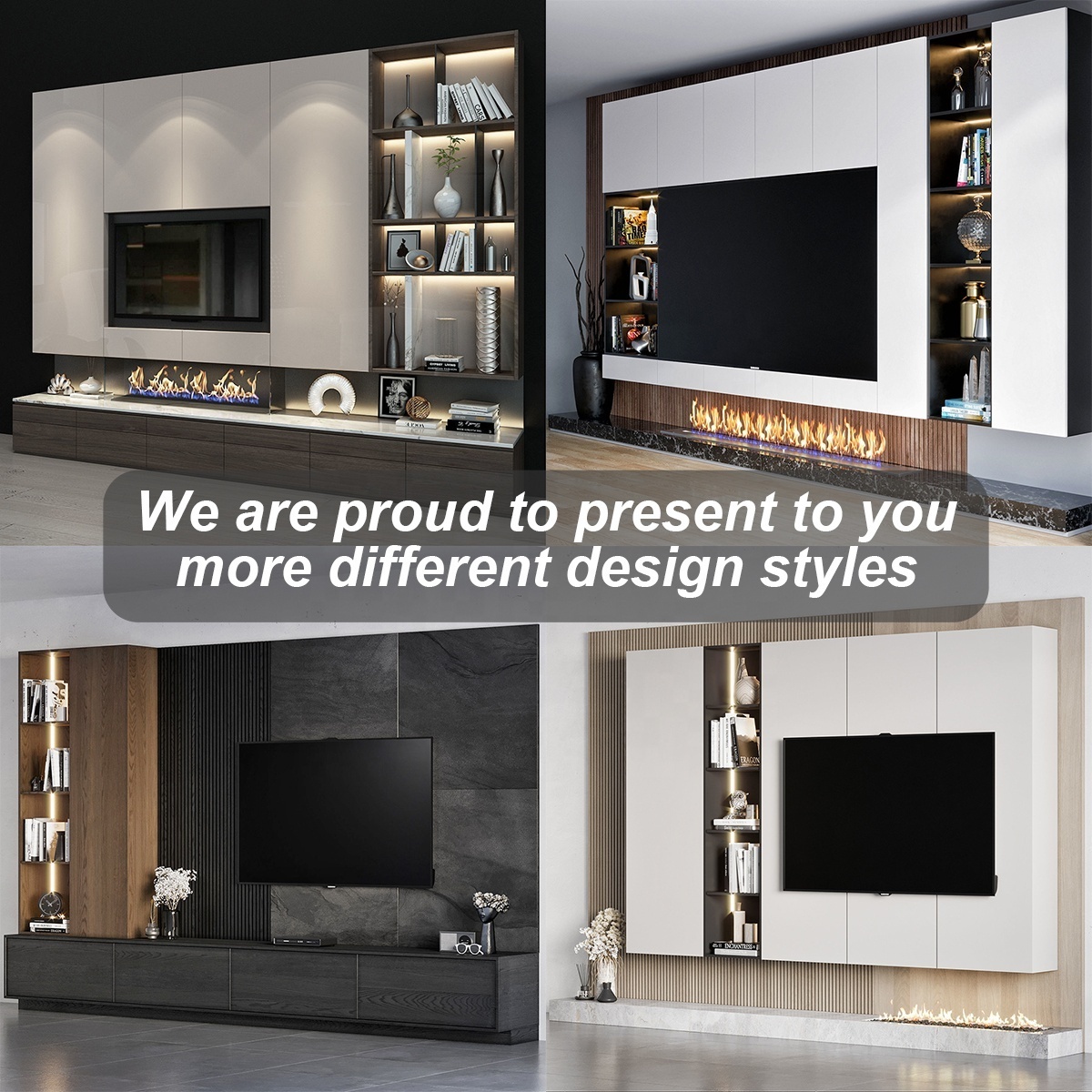 PA luxury modern marble tv unit with tv stand cabinet and coffee table ...