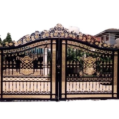 Steel Gates Wheel Security Door Modern Galvanized Steel Fence Gate ...