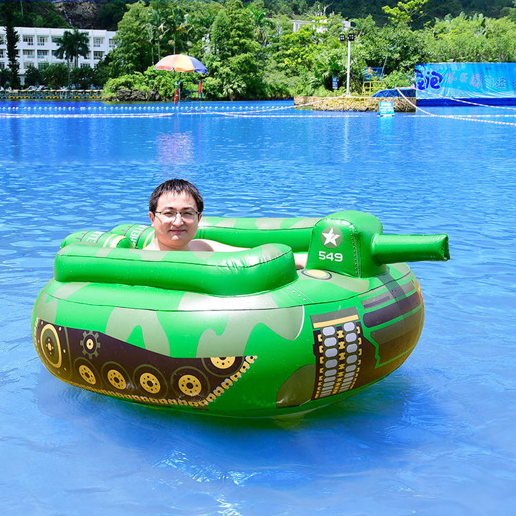 New design Inflatable tank swim pool float boat island Water Play Toys ...