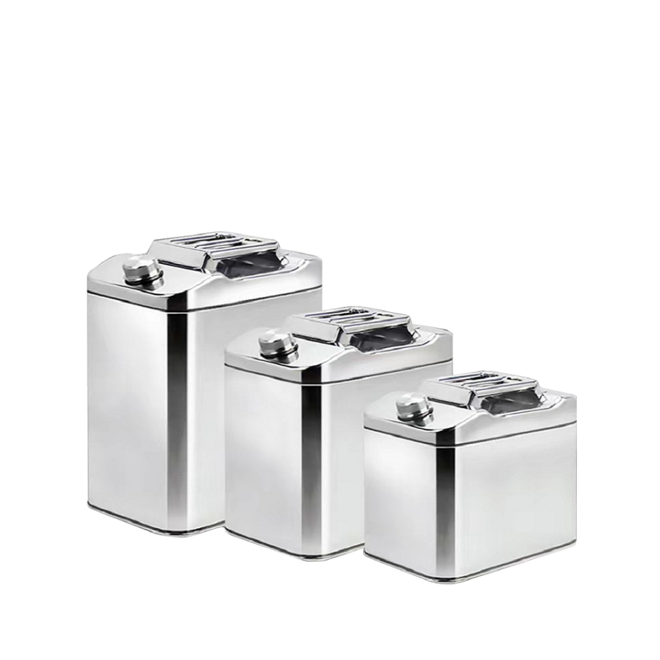 Square 304 Stainless Steel Jerry Can, 10L 20L 30L 40L Oil Barrel Diesel ...