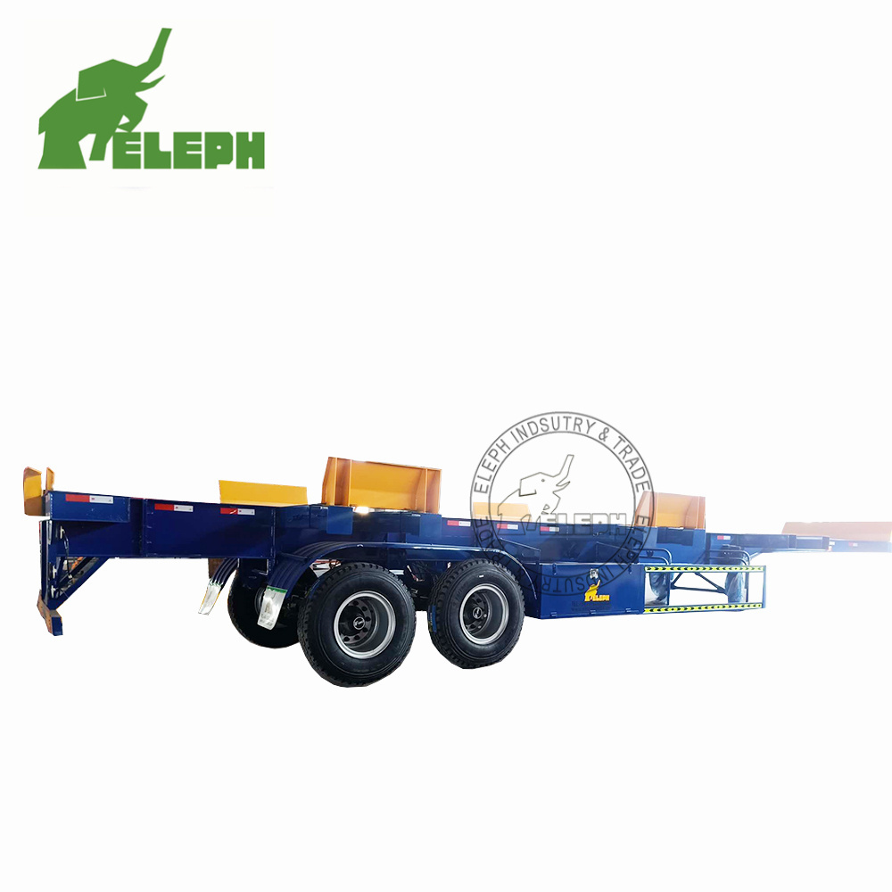 ELEPH 2 axles 40ft skeletal container port terminal trailer bomb cart ...