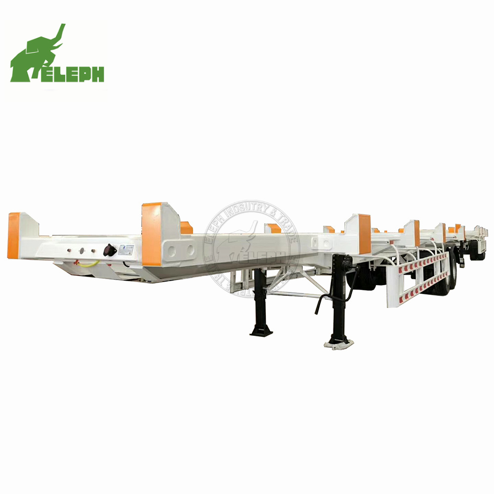 2 axles 40 feet skeletal semi trailer 45ft Wharf container port ...