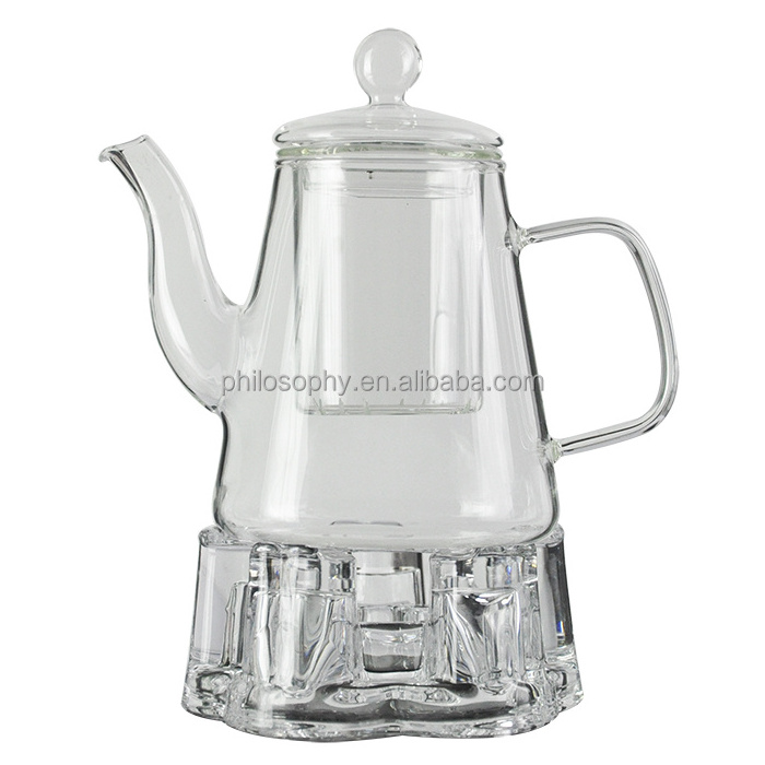 Phiphy Glass Teapot Set Stovetop Safe, Tea Kettle with Glass Loose Tea Infuser and Glass Warmer ...