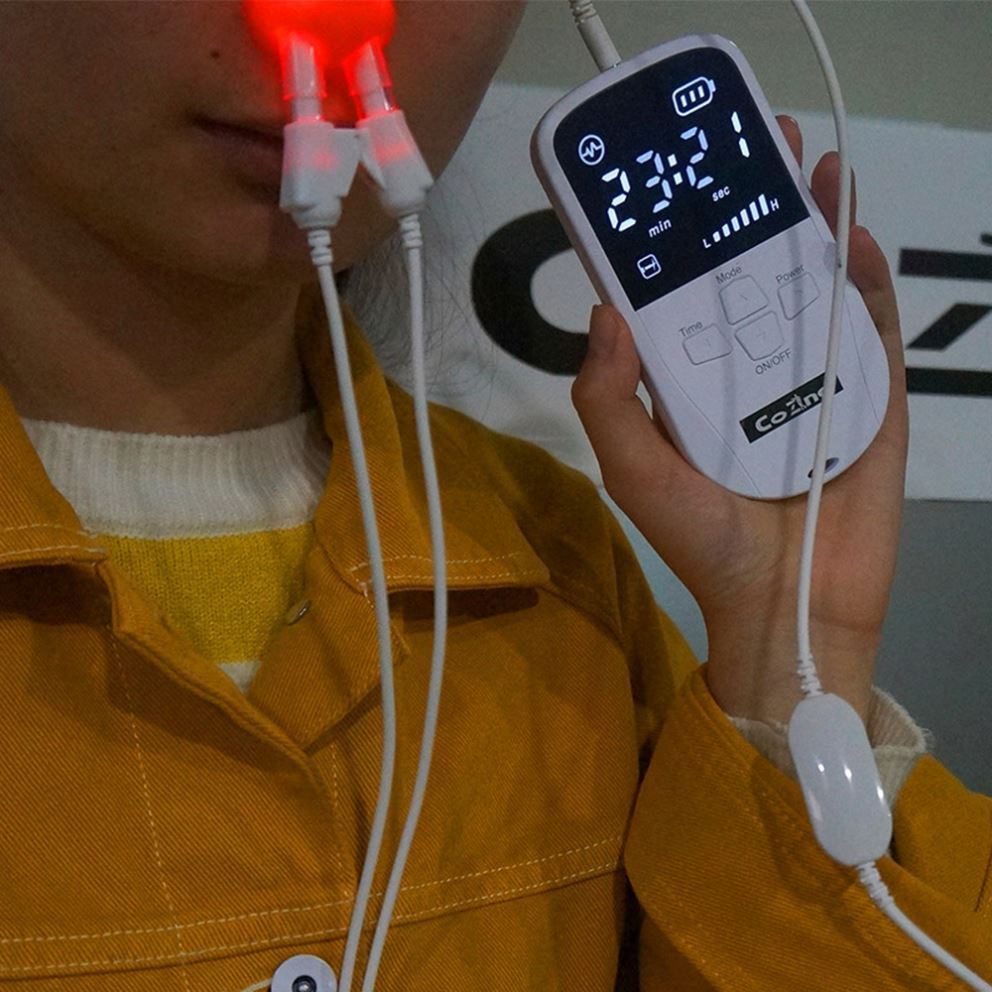 Low frequency laser irradiation rhinitis treatment instrument for hay ...