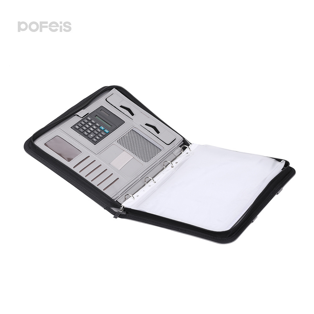 Leathario A4 Top Handle Conference Pad folio Business Presentation File ...