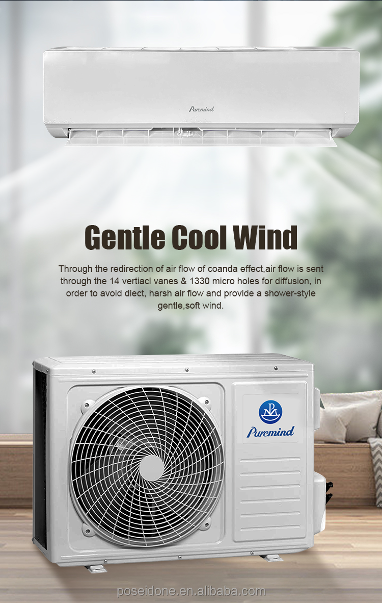Puremind Cheap Price Cooling Only Wall Mounted Air Conditioner Mini Split Air Conditioning System Wifi Control T1 220V 240V 50Hz BestSuppliers