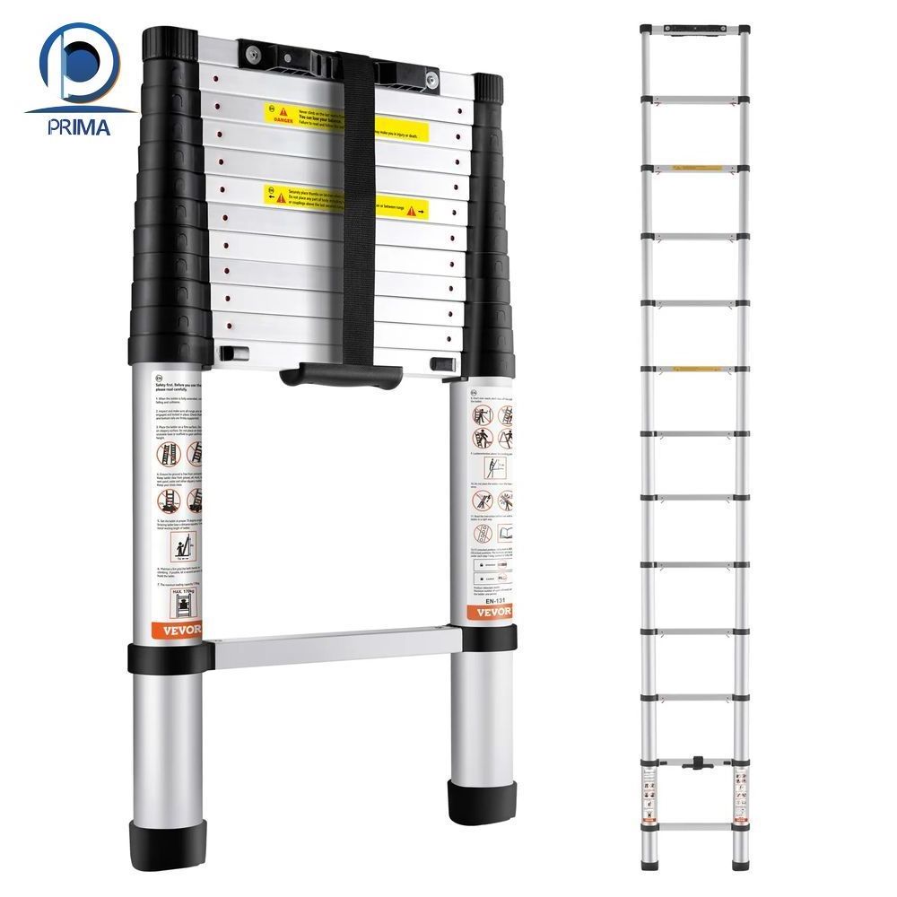 Folded Telescopic Extendable Ladder Red Herringbone Ladder Aluminum ...