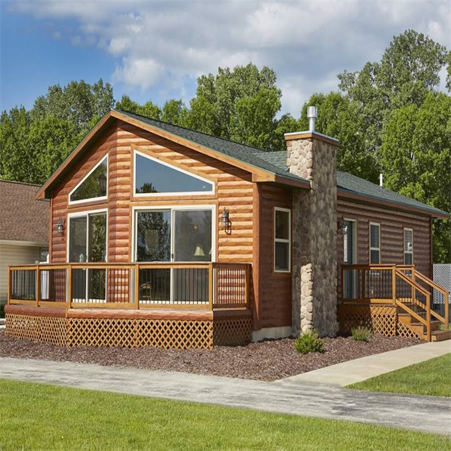 Steel frame prefab house huts resort cottage home garden chalet wood ...