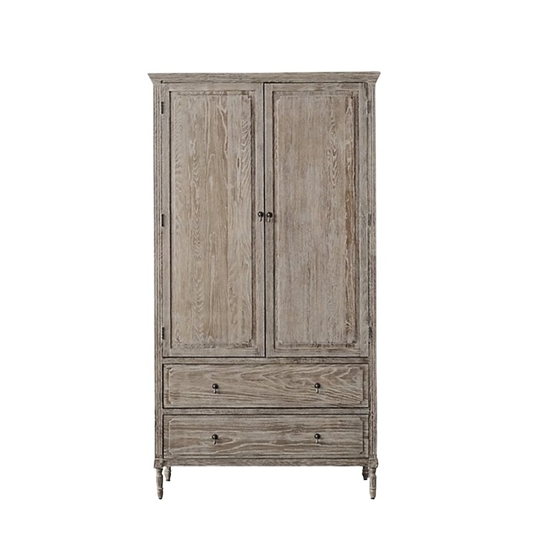 antique French rustic finish 2 doors wooden wardrobe | Bestsuppliers.com
