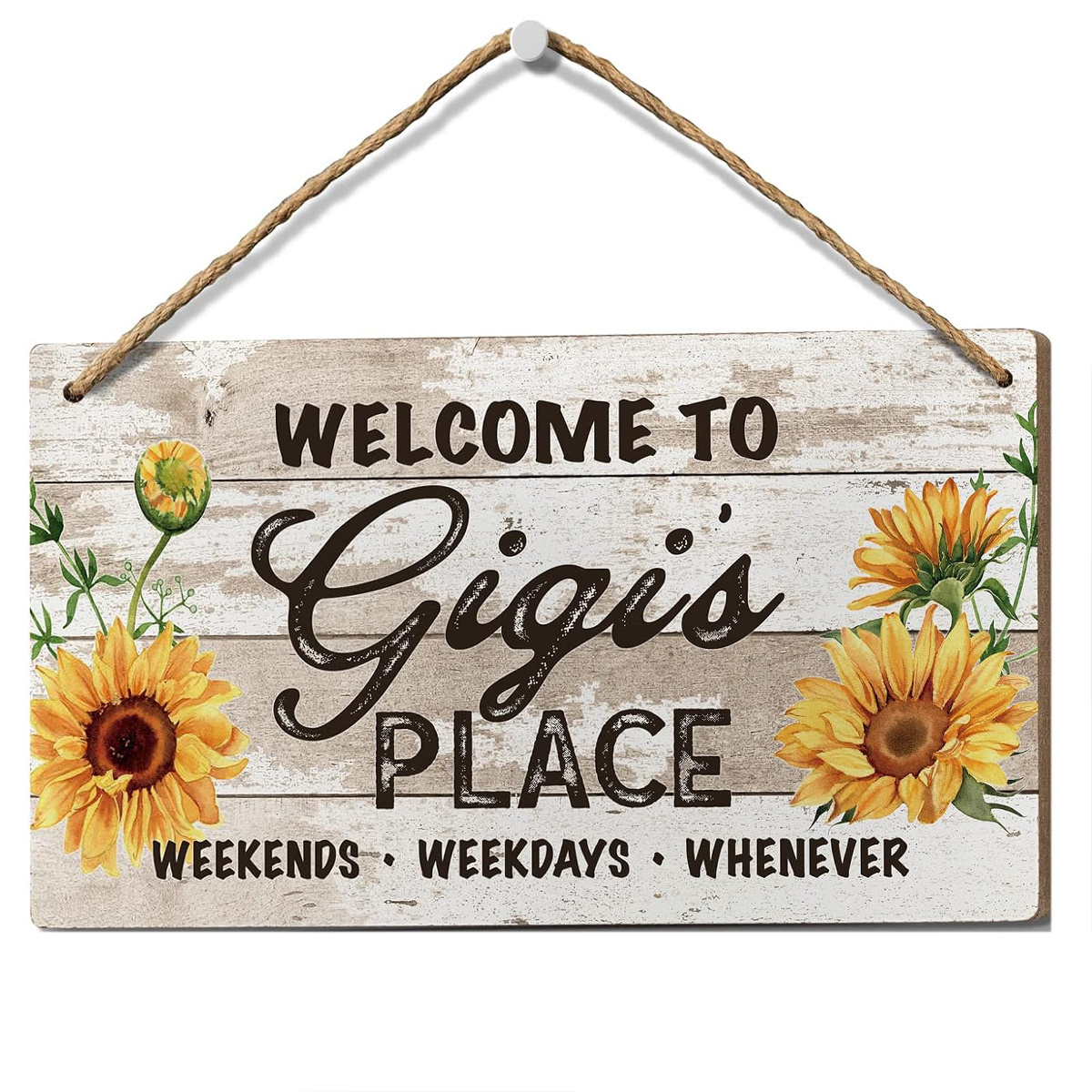 Welcome to Gigi's Place Sign Retro Vintage with Sunflower for Grandma ...