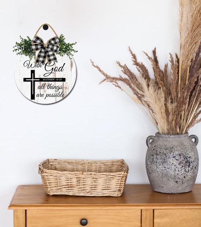 With God All Things are Possible Signs for Front Door Wreaths Religious ...