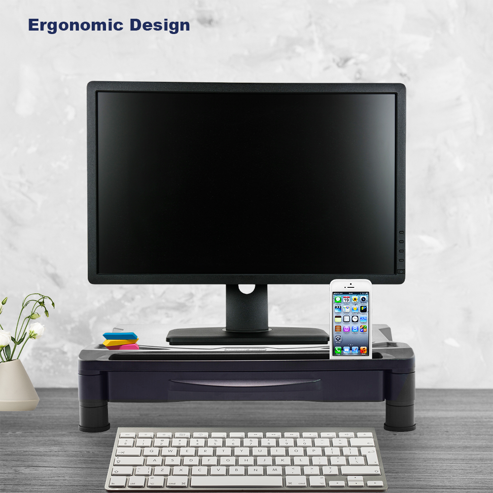 Stylish and Functional Dual Monitor Stand Riser with Drawer - Maximize ...