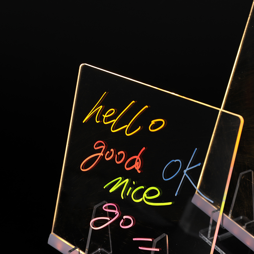 LED Acrylic Message Board Luminous Note Board Acrylic Erasable Memo ...