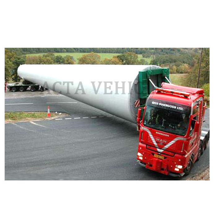 extendable flatbed 3 axles 20-24m truck spiral pipe semi-trailer ...